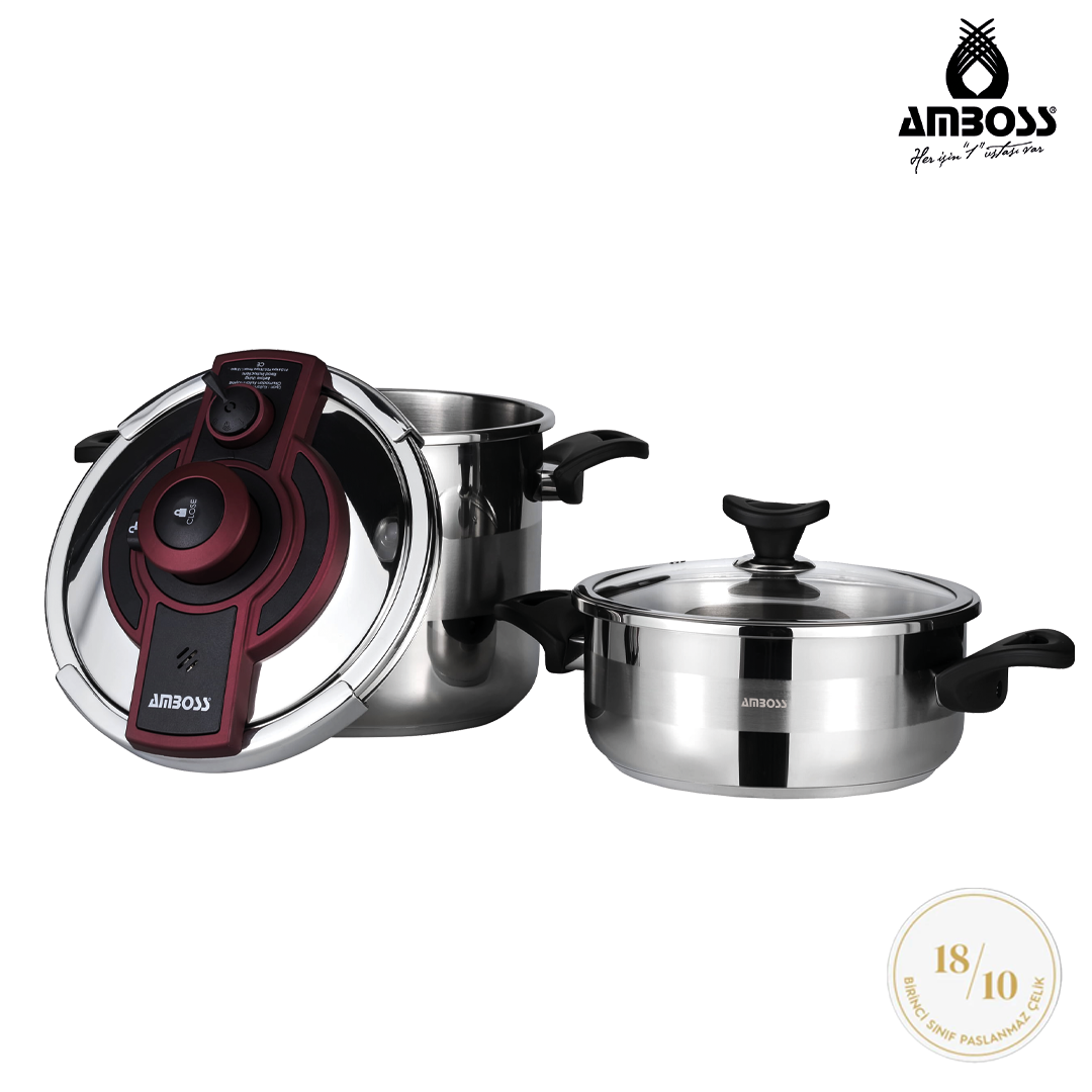 Ametist 4 Parça Matik İndüksiyon Uyumlu Paslanmaz Çelik Düdüklü Seti ...